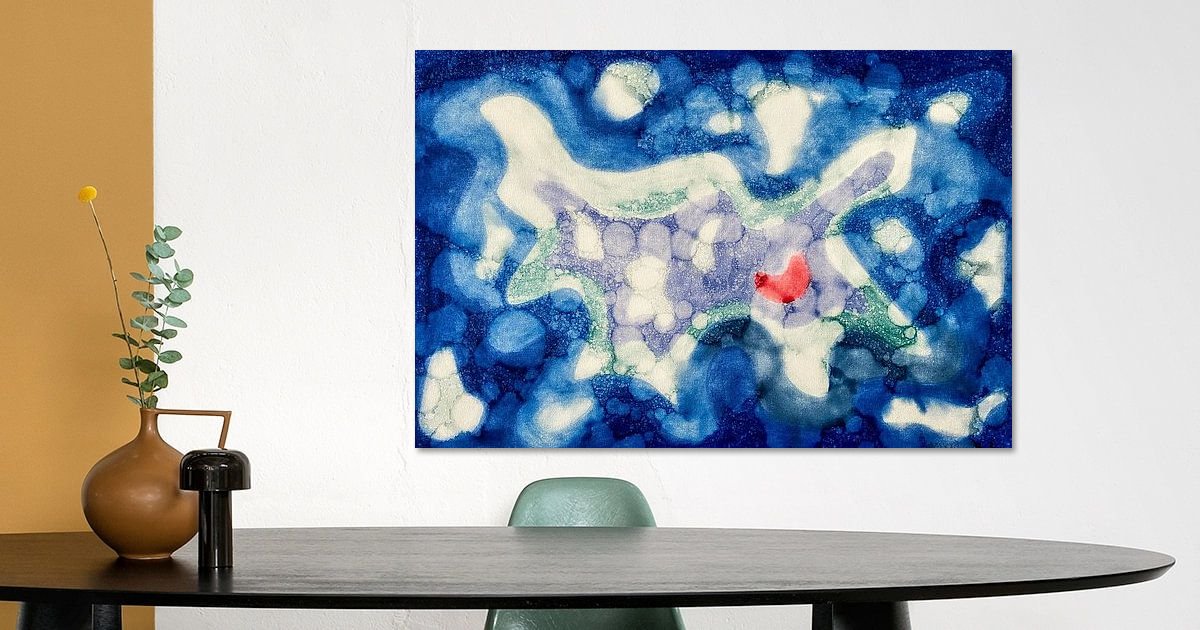 diepblauwe neuron van Sascha van Laken op canvas, behang en meer